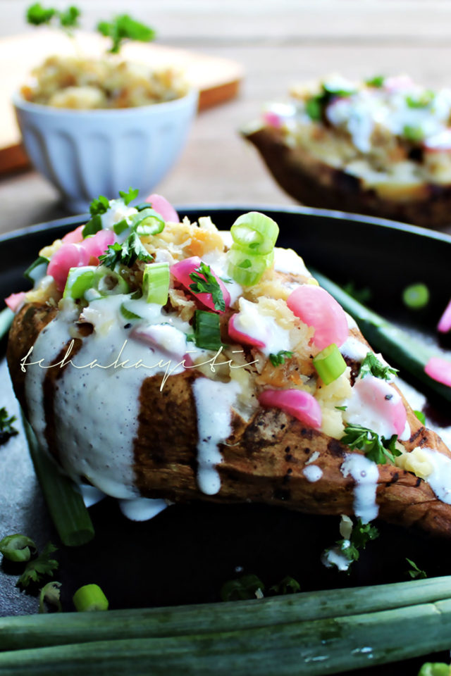 Haitian style baked sweet potatoes and salt cod fish recipe